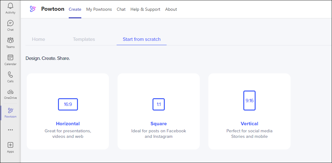 Creating a New Powtoon – MS Teams